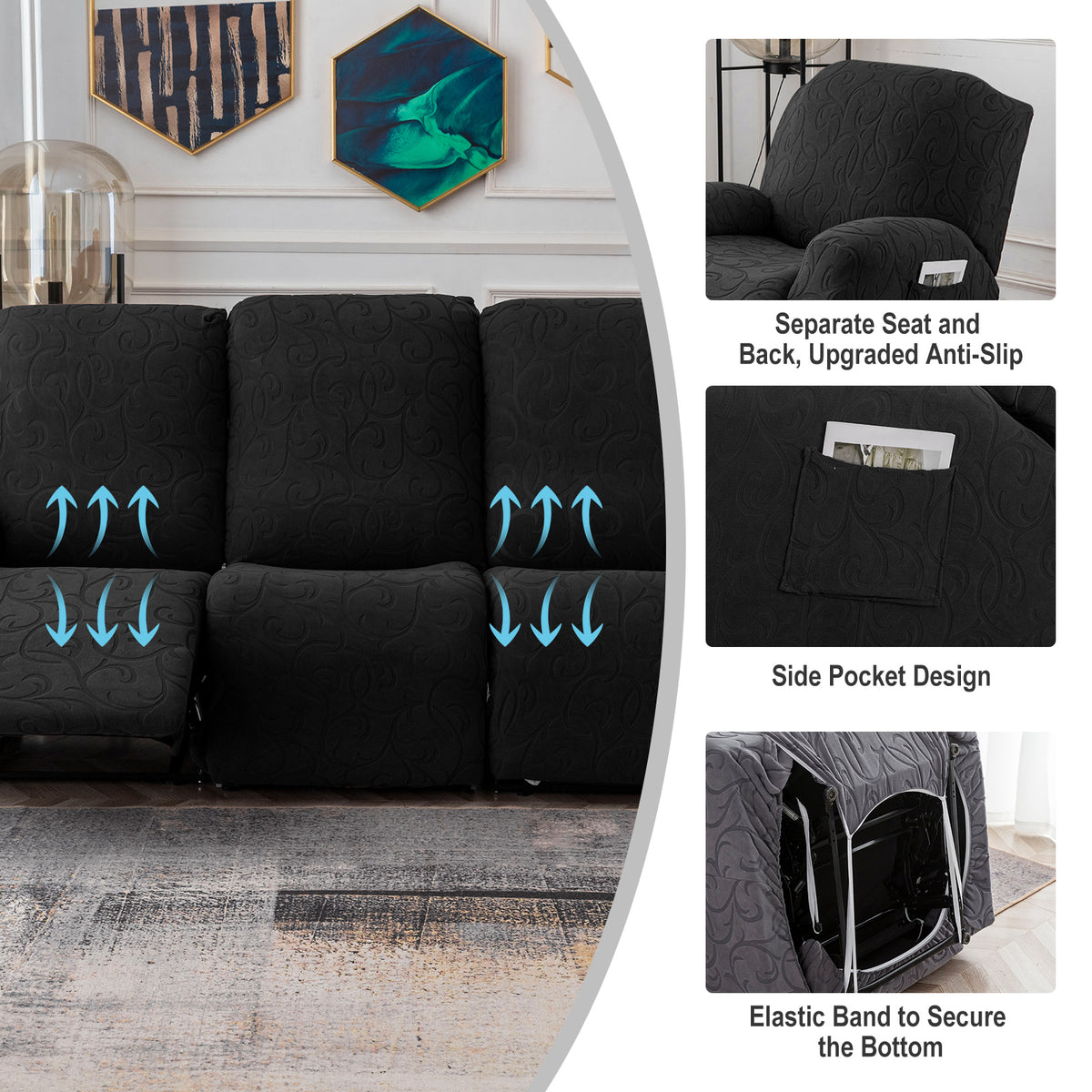 Recliner Sofa Cover Flower 3 Seats – Doottoo